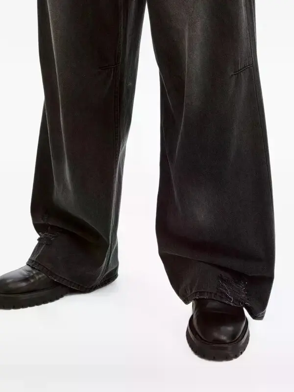 Izzue Distressed Wide-leg Jeans