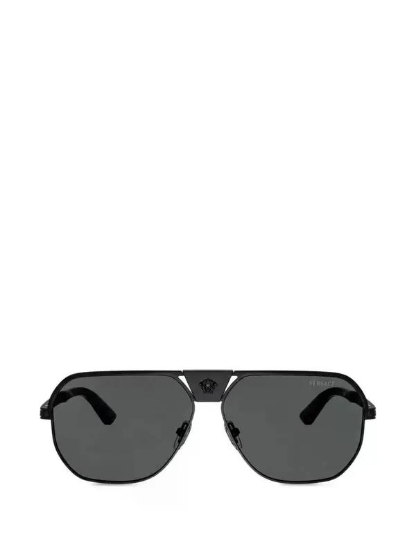 Versace Greca Flow Navigator Sunglasses - Black