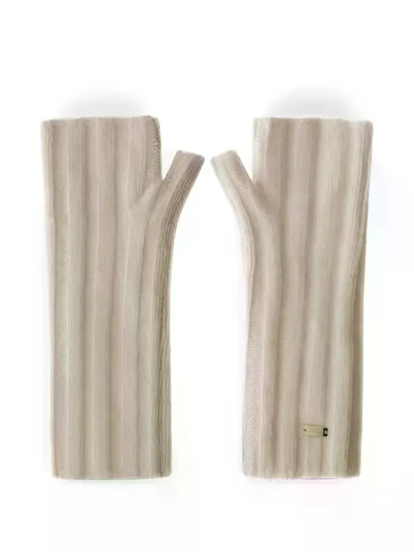 Herno Ribbed-knit Cashmere Fingerless Gloves
