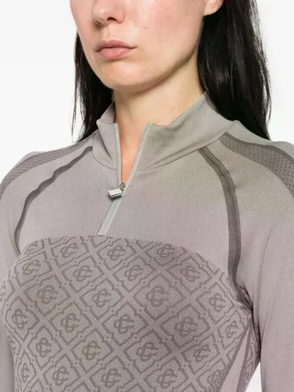 Casablanca Monogram-print Half-zip Top