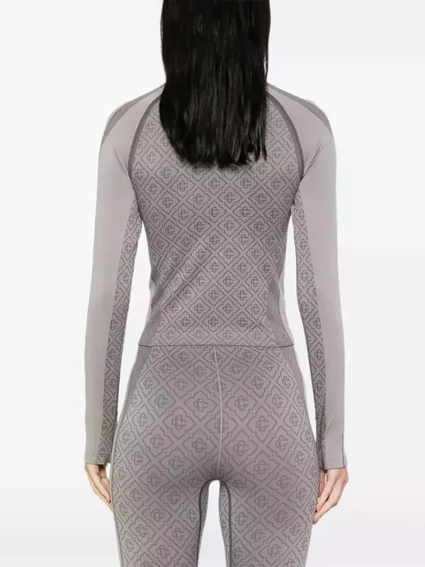Casablanca Monogram Print Half-zip Top