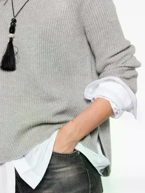 Max Mara Ribbed Knit Raglan Sleeve Sweater