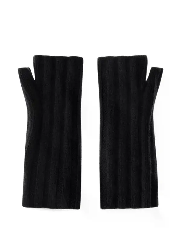 Herno Fingerless Ribbed-knit Gloves