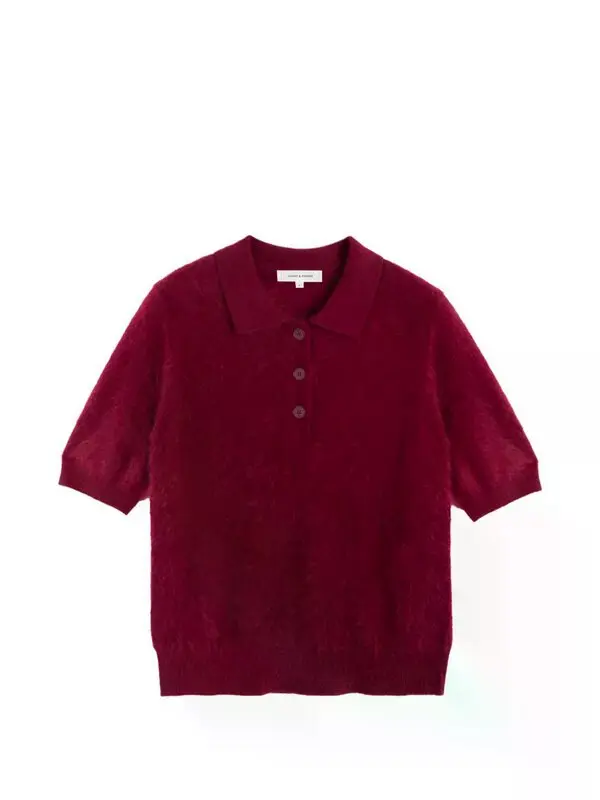 Chinti & Parker Brushed-finish Short-sleeve Polo Top - Red