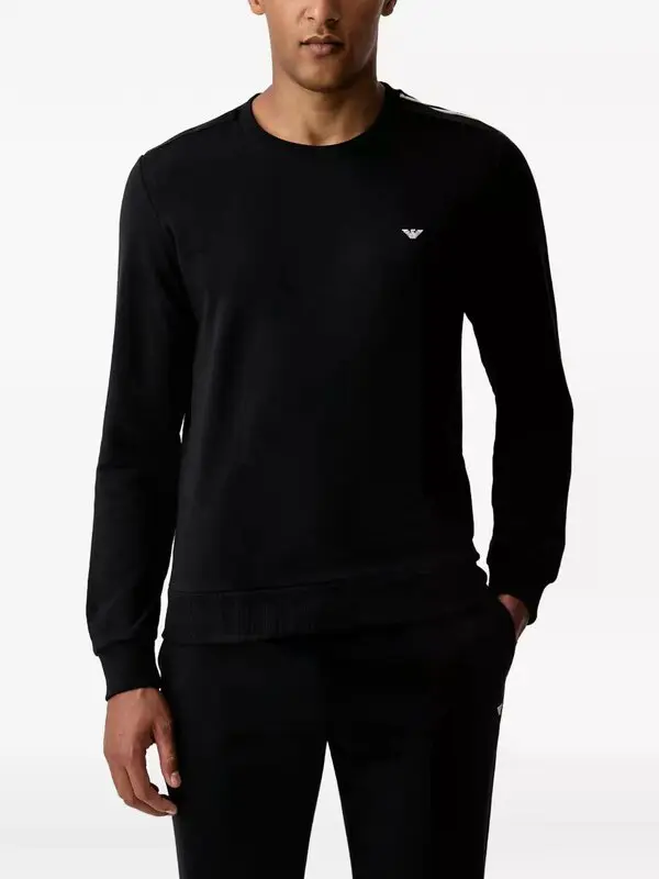 Emporio Armani Logo-embroidered Sweatshirt And Track Pants Set - Black
