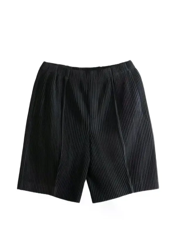 Issey Miyake Pleated Textured Shorts - Black