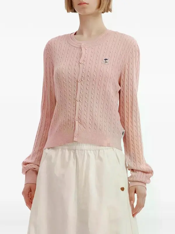 CHOCOOLATE Cable-knit Cardigan And Tank Top Set