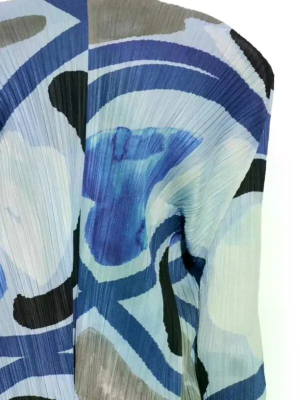 Issey Miyake Abstract Print Pleated Blouse
