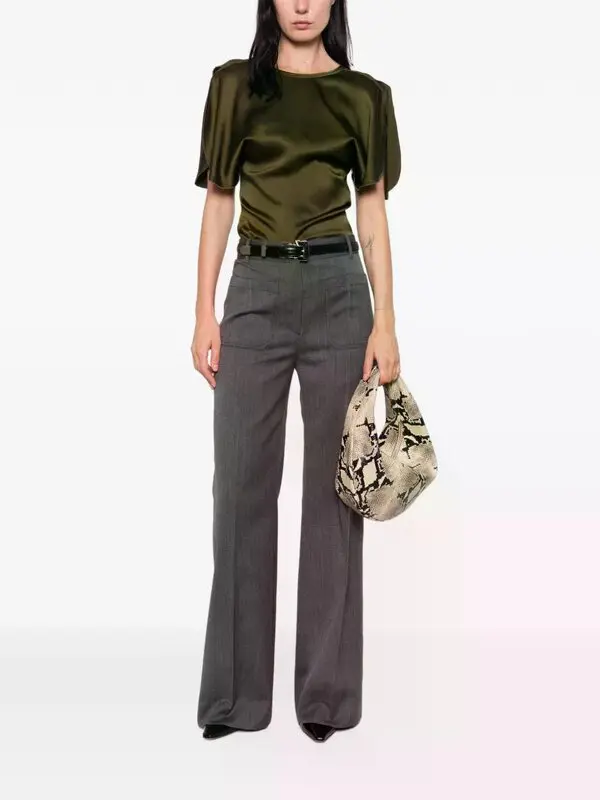 Victoria Beckham Alina Patch-pocket Wide-leg Trousers - Grey