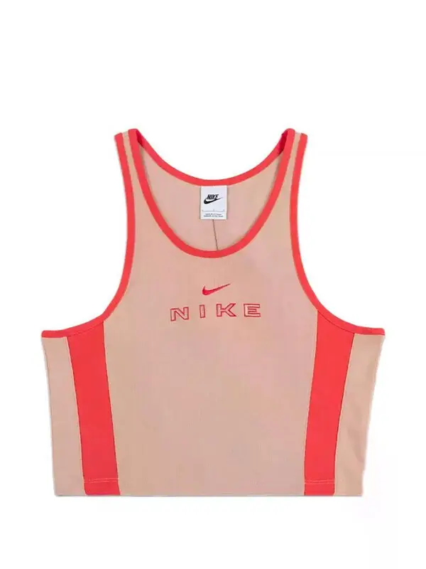 Nike Logo-embroidered Ribbed Tank Top - Neutrals