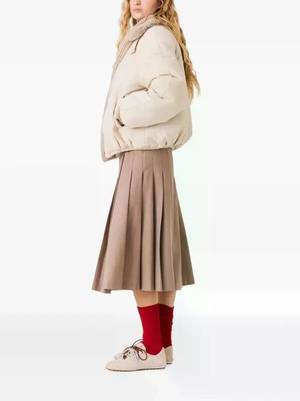 Maje Reversible Faux-fur Collar Puffer Jacket
