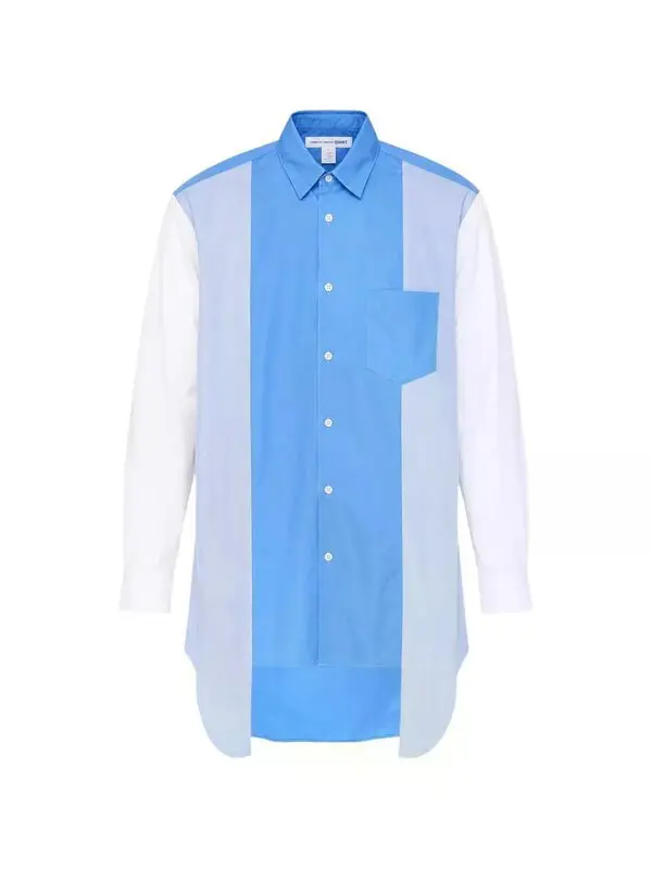 Comme Des Garçons Panelled Long-line Shirt - Blue