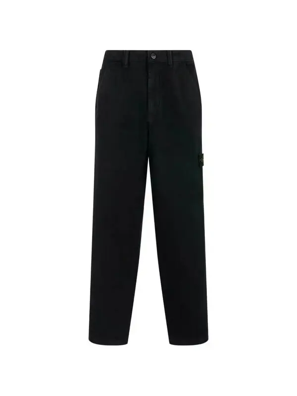 Stone Island 3100014 Loose-fit Chino Trousers With Snap Pockets - Black