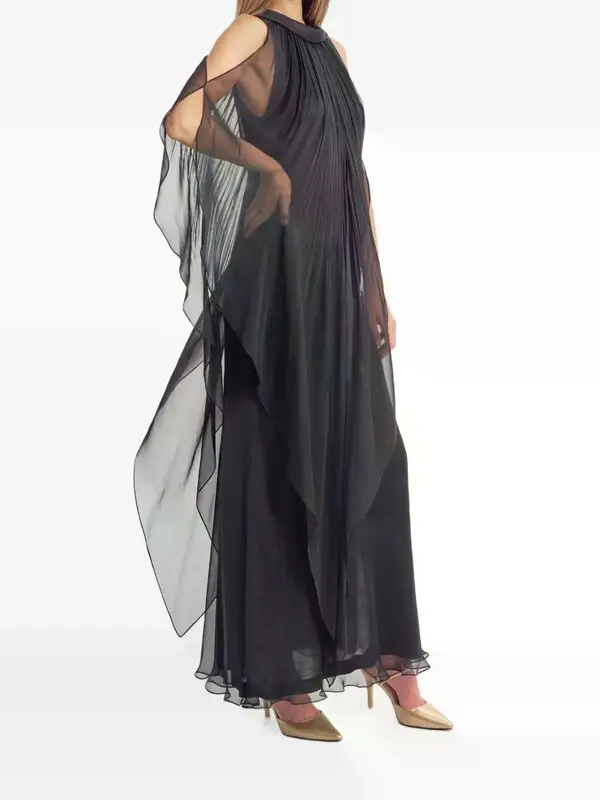 IRINA SCHROTTER Farah Pleated Silk Maxi Dress - Black