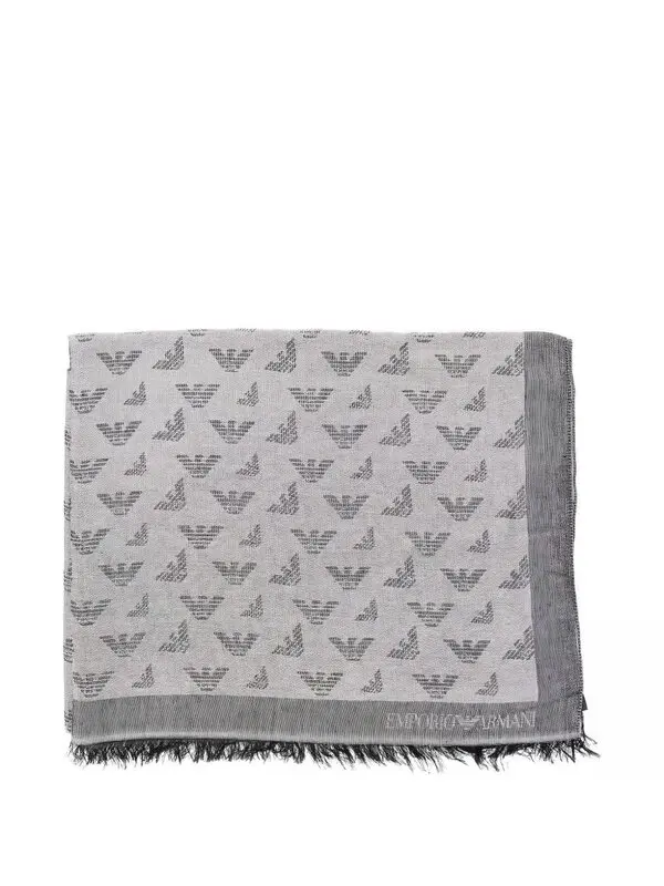 Emporio Armani Eagle-monogram Fringed Scarf