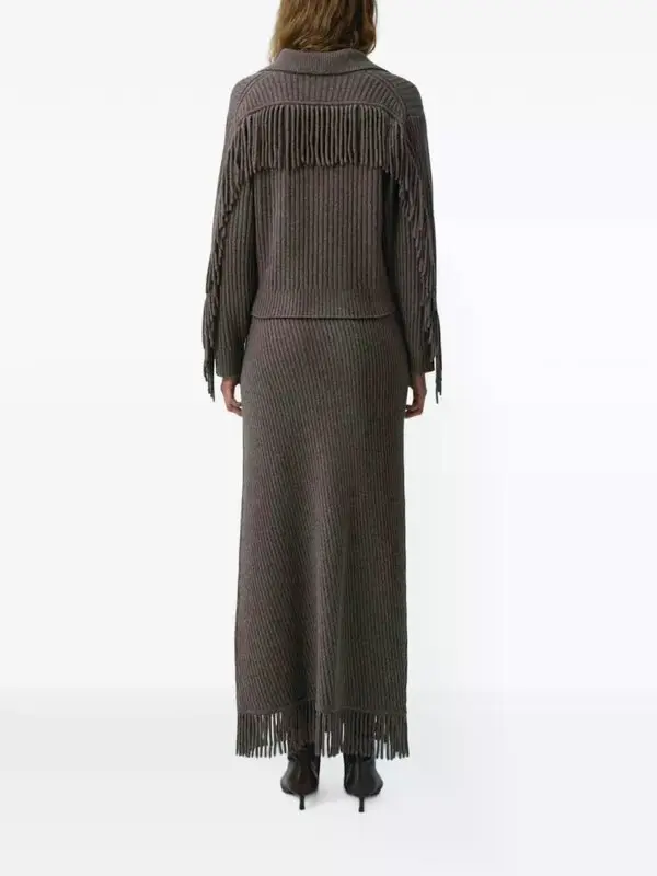Simkhai Fringe-trimmed Ribbed-knit Sweater