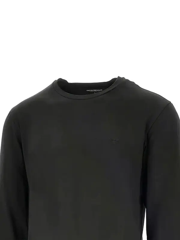EA7 Logo-embroidered Long-sleeve T-shirt - Black