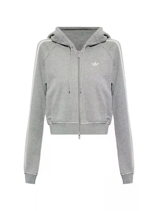 Adidas Logo Embroidered Zip-up Hoodie