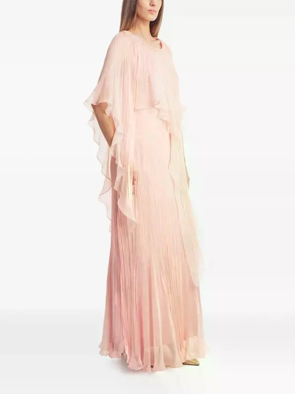 IRINA SCHROTTER Plissé-effect Ruffled Midi Dress