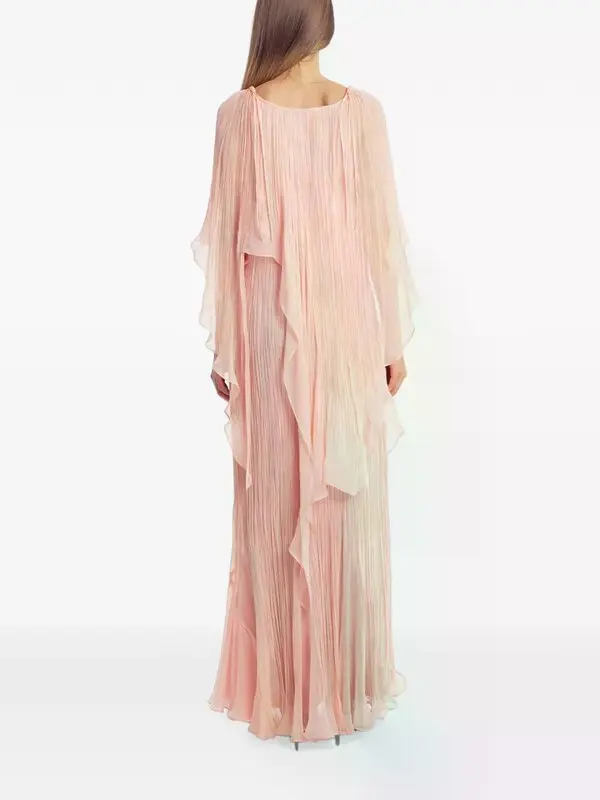 IRINA SCHROTTER Plissé-effect Ruffled Midi Dress