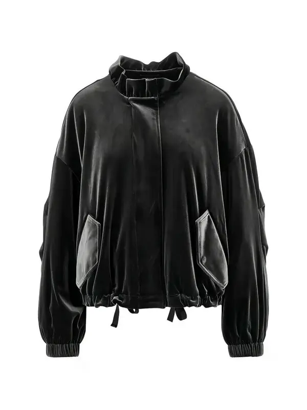 Emporio Armani Velvet-effect Ruffled Collar Jacket