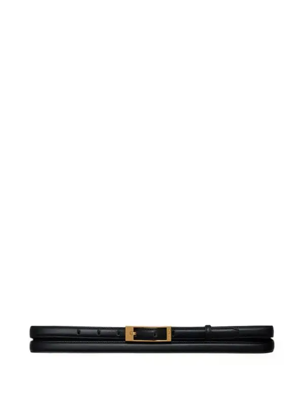 ANINE BING Double Elly Smooth Leather Belt