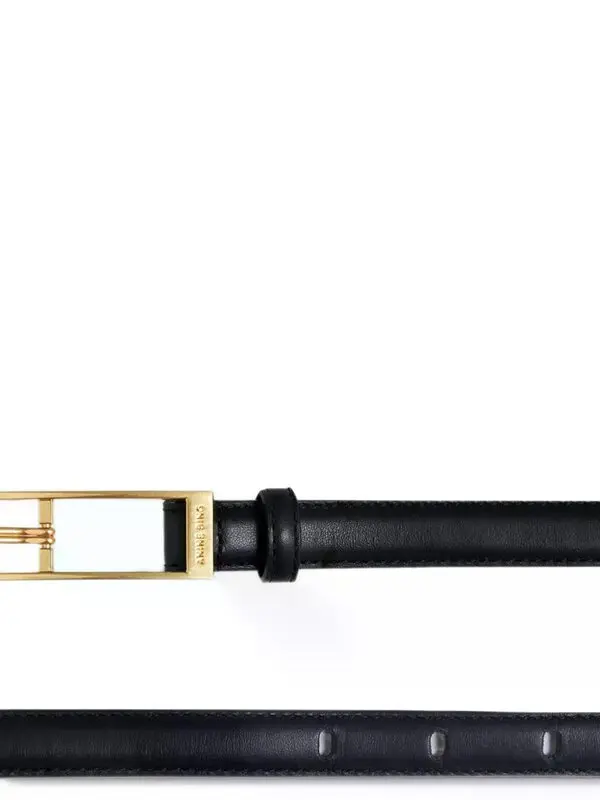 ANINE BING Double Elly Smooth Leather Belt