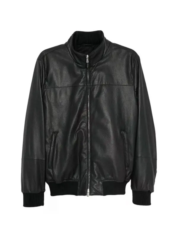 MANDELLI Zip-up Leather Jacket