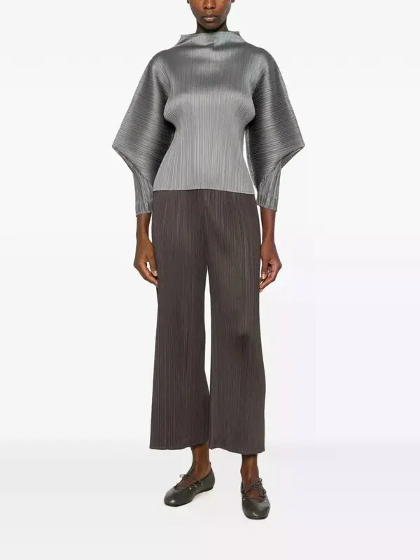 Issey Miyake Pleated Straight-leg Trousers - Grey