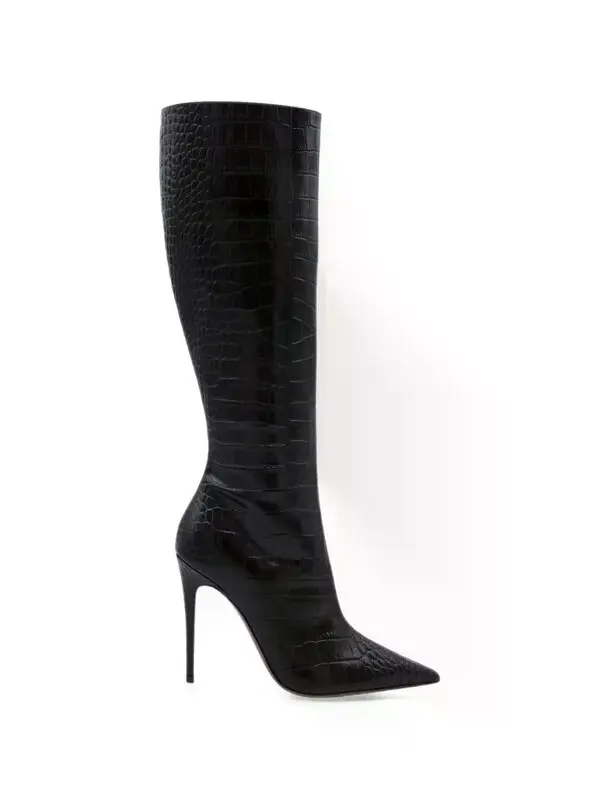 Paris Texas Croc-effect Heeled Boots - Brown