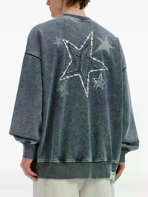 FIVE CM Star Patchwork Crew Neck Sweatshirt