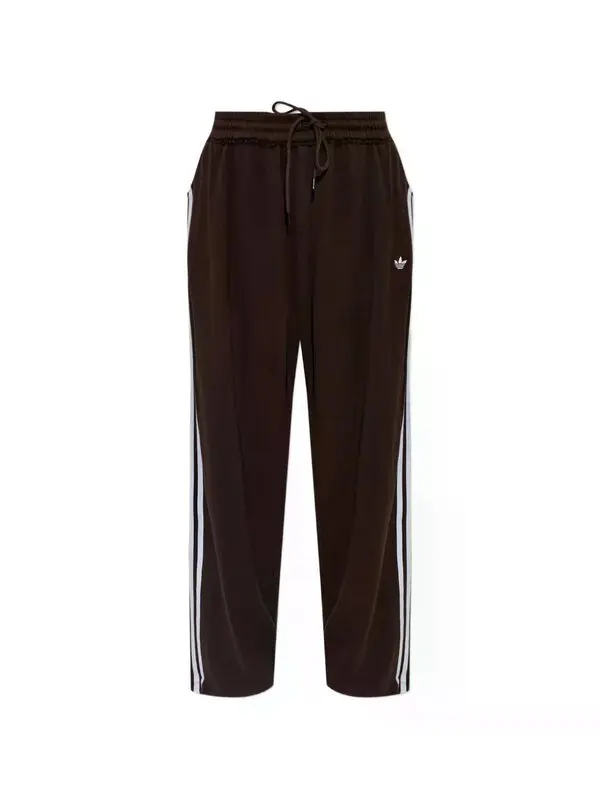 Adidas Logo-embroidered Side-stripe Track Pants - Brown