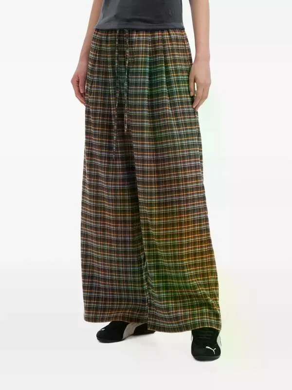TOUT A COUP Check-pattern Wide-leg Trousers