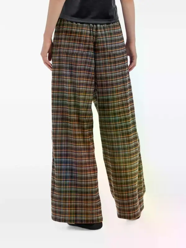 TOUT A COUP Check-pattern Wide-leg Trousers