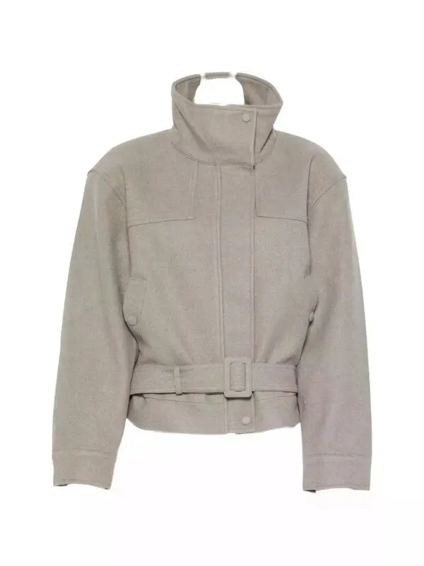 LA PISCINE Belted High-neck Bomber Jacket