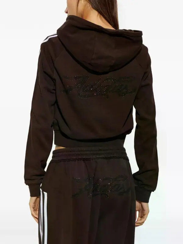 Adidas Logo-embroidered Side-stripe Hoodie