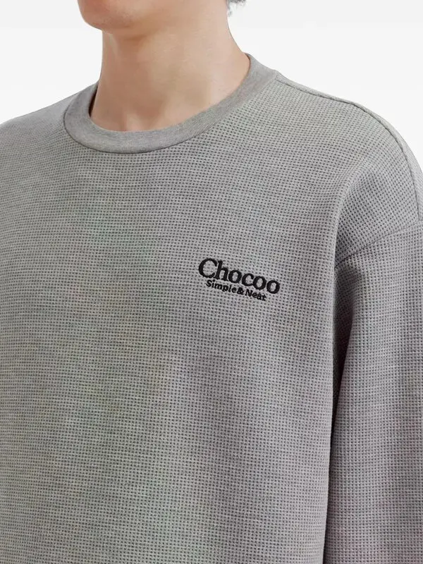CHOCOOLATE Waffle-knit Logo-print T-shirt