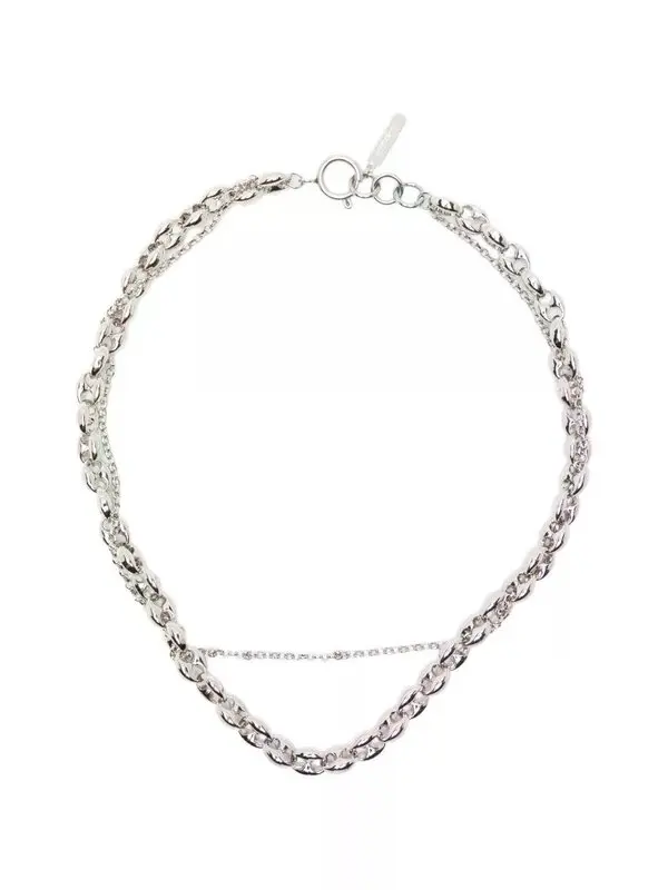 JUSTINE CLENQUET Ibra Layered Chain Necklace - Silver