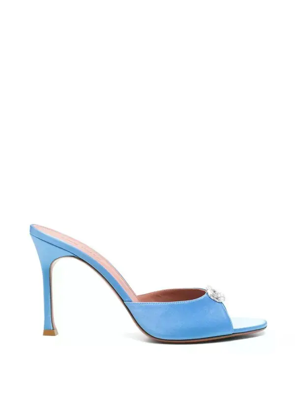 Amina Muaddi Mini Camelia Crystal-embellished Mules - Blue