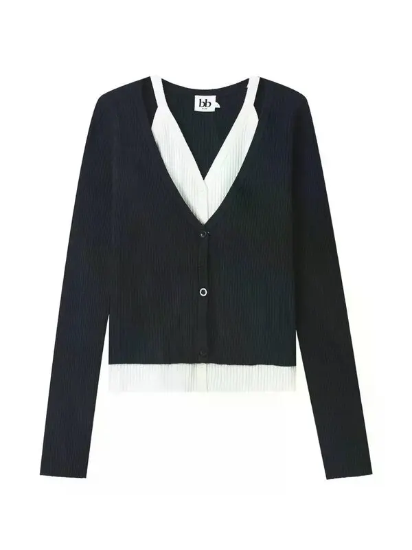 B+AB Ribbed Layered Cardigan