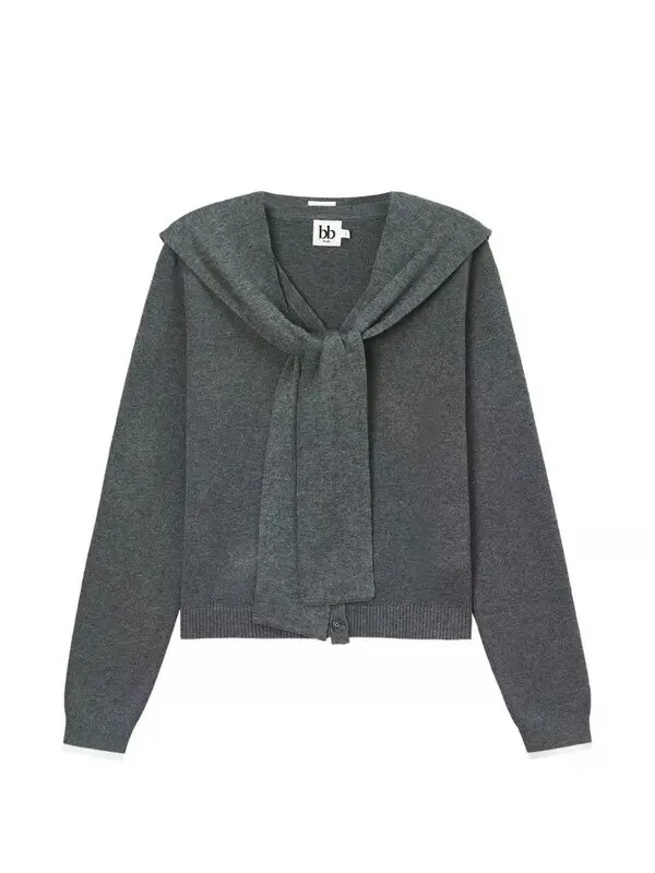 B+AB Sailor Collar Contrast Trim Cardigan