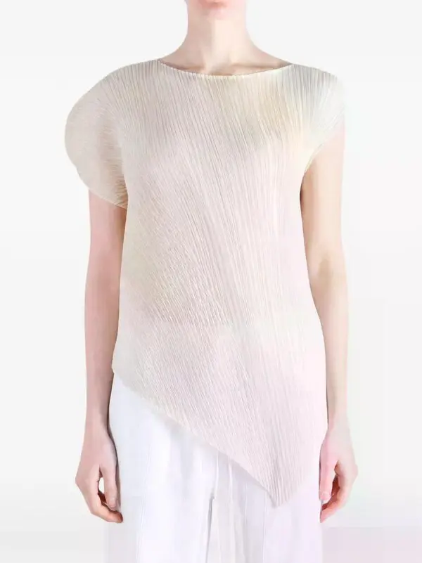 Issey Miyake Asymmetric Plissé Top