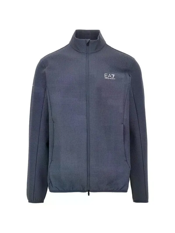 EA7 Logo-print Zip-up Sweatshirt - Blue