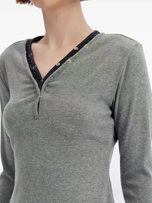 TOUT A COUP Layered-effect Press-stud T-shirt