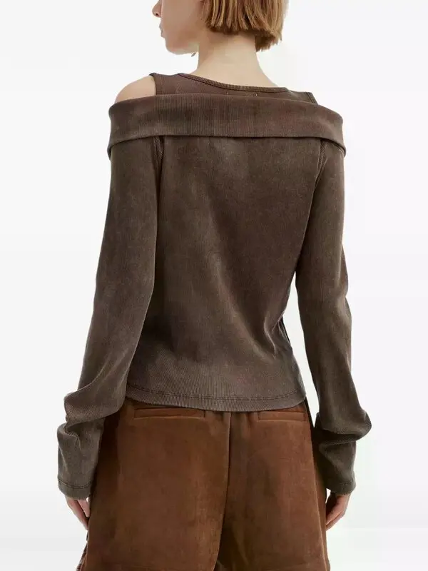 MUSIUM DIV. Cold-shoulder Ribbed Top