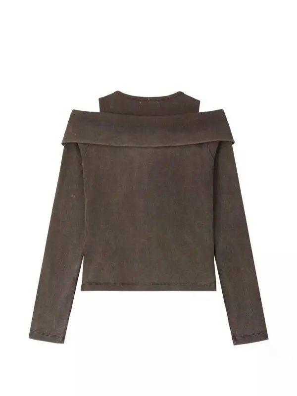 MUSIUM DIV. Cold-shoulder Ribbed Top