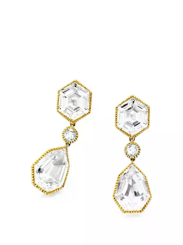 Verdura Byzantine White Topaz Pendant Earrings In 18k Yellow