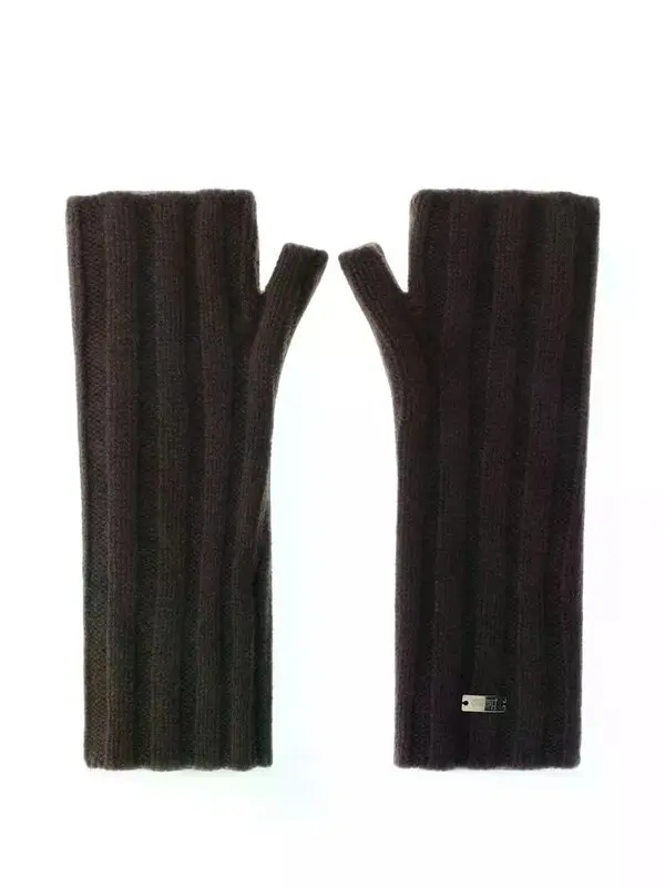 Herno Fingerless Ribbed-knit Gloves