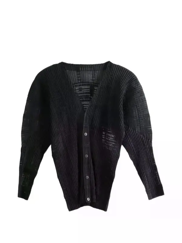 Issey Miyake Pleated Semi-sheer Shirt - Black