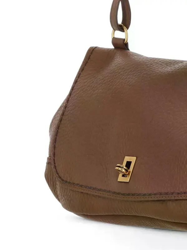VISONA` Visona Felicita Noce Grainy-leather Shoulder Bag